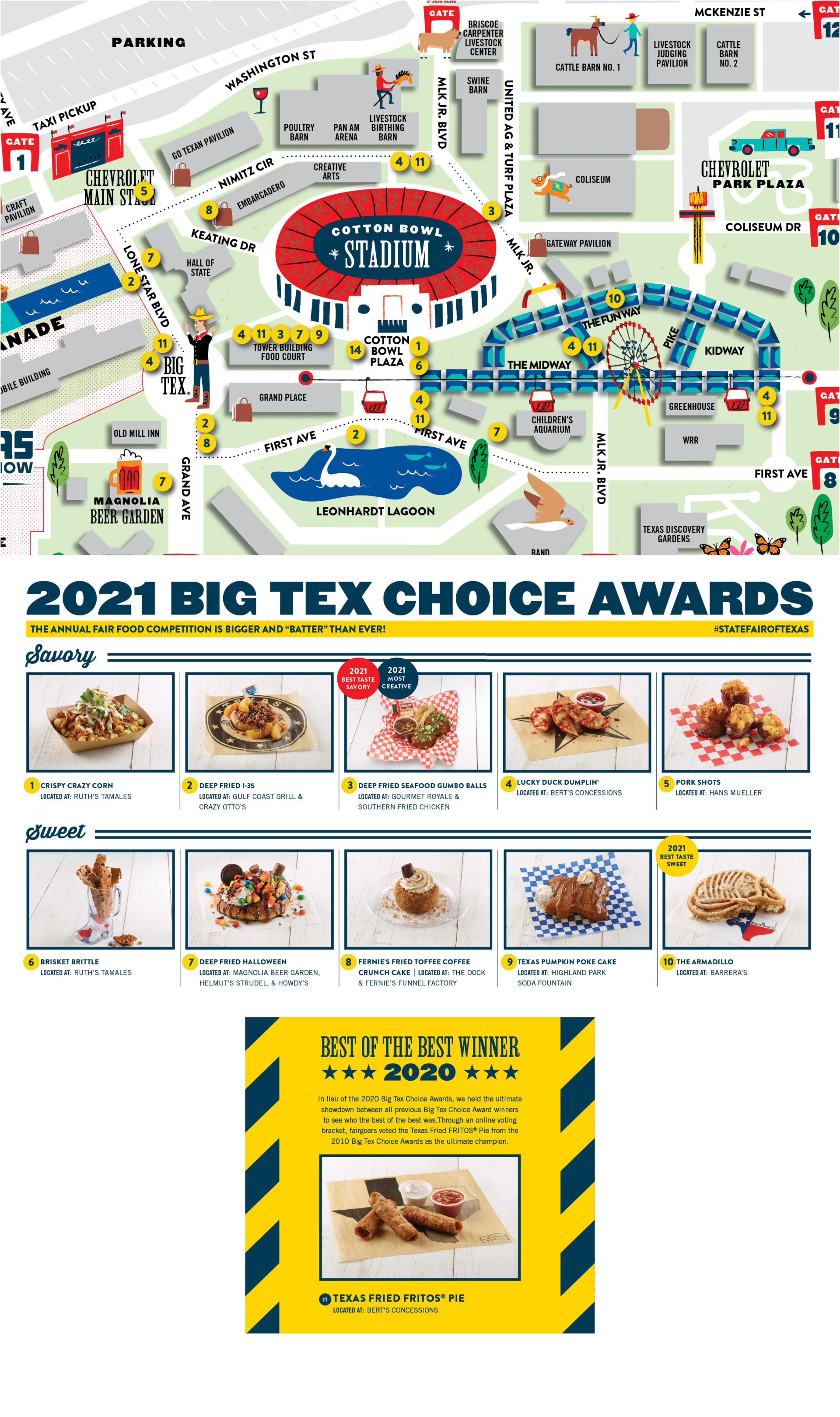 Big Tex Choice Awards Map | State Fair of Texas