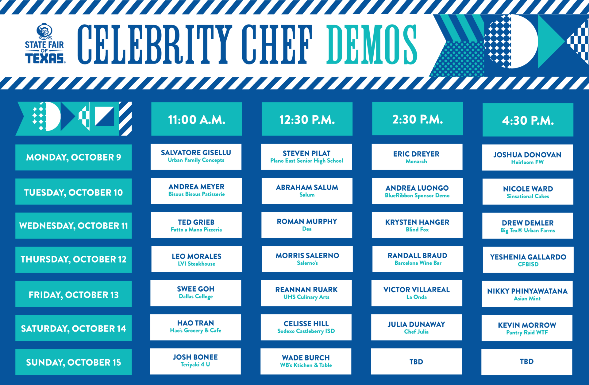 Celebrity Chef Lineup Announced for the 2023 State Fair of Texas ...